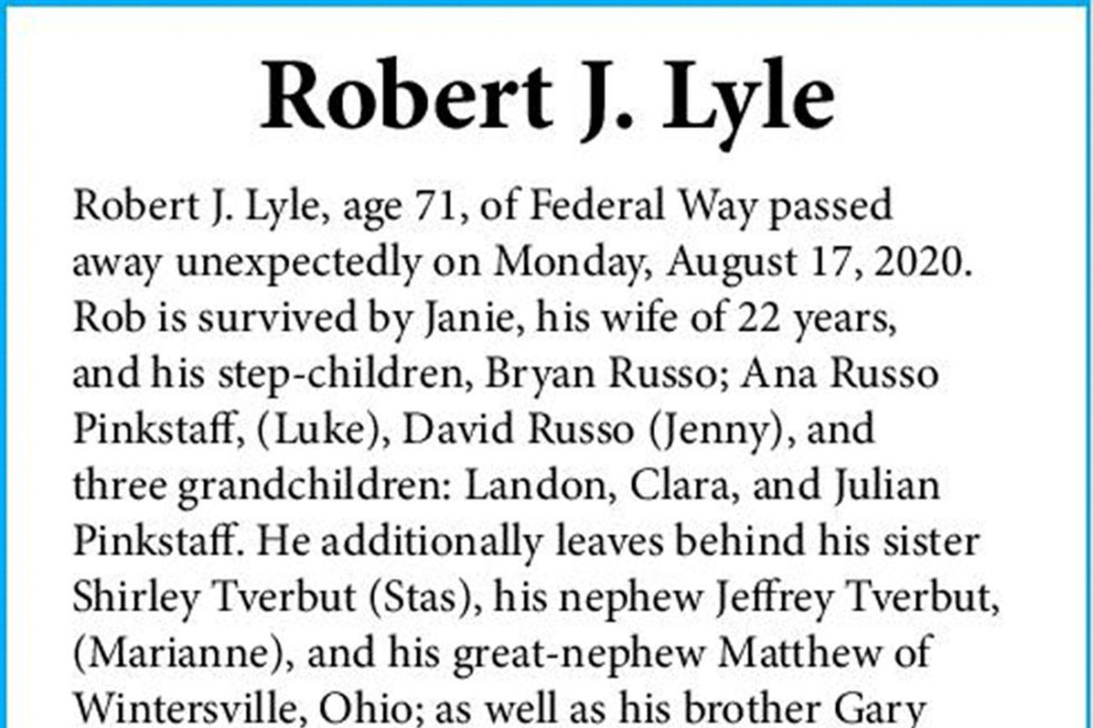 Robert J. Lyle | Obituaries | Federal Way Mirror