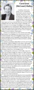 Carol Jean (McCourt) Hallen | Obituary | Federal Way Mirror