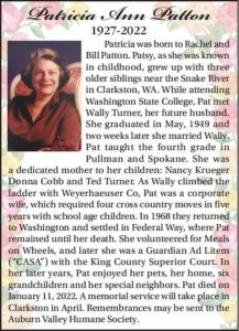 Patricia Ann Patton | Obituary | Federal Way Mirror