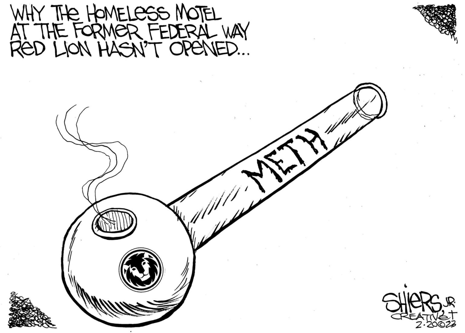 Meth Lion hotel in Federal Way | Cartoon by Frank Shiers | Federal Way ...