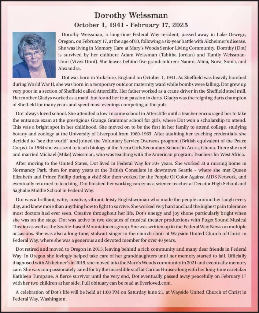 Obituaries | Federal Way Mirror