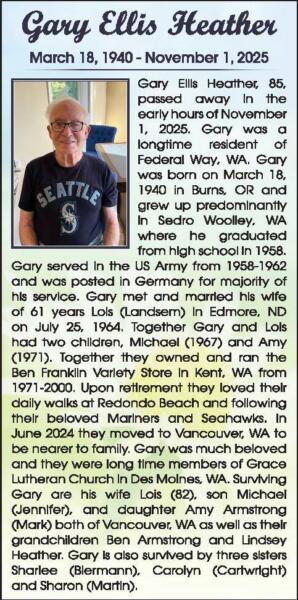 Gary Heather | Obituary | Federal Way Mirror