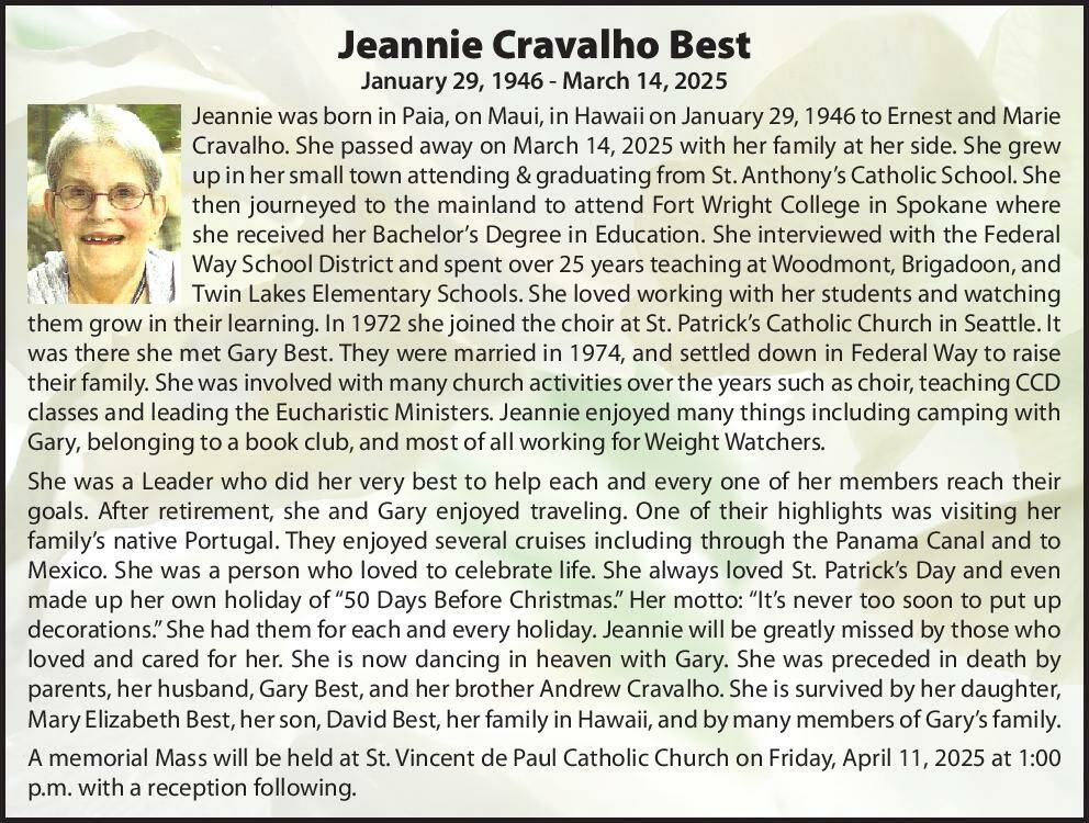 Obituaries | Federal Way Mirror