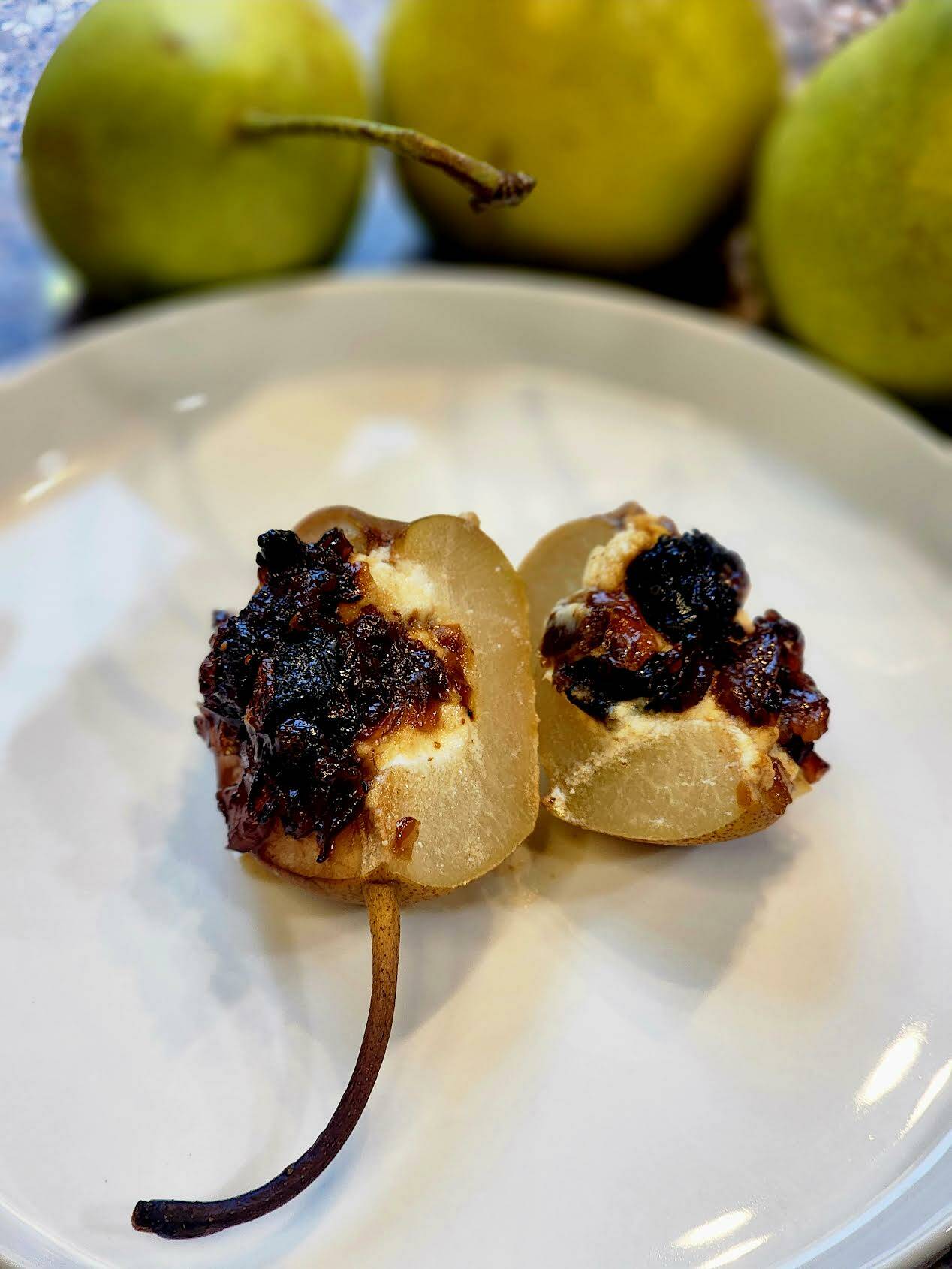 Baked pears with chevre and bacon jam | Recipe of the Week | Federal ...