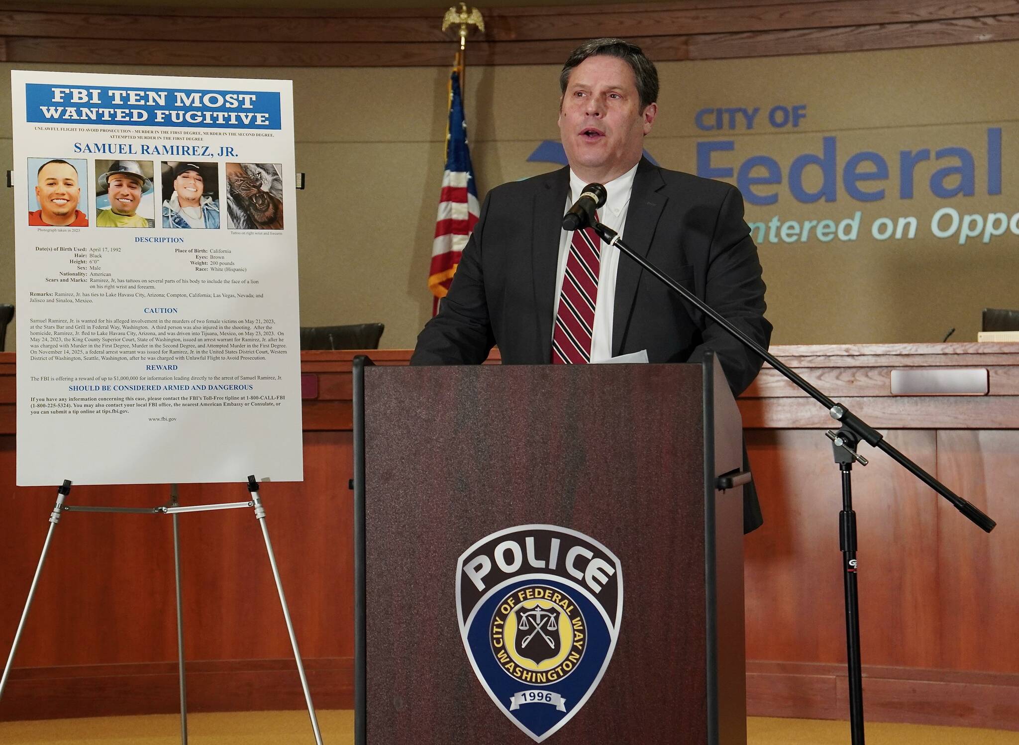 Federal Way murder suspect added to FBI’s Ten Most Wanted Fugitives ...